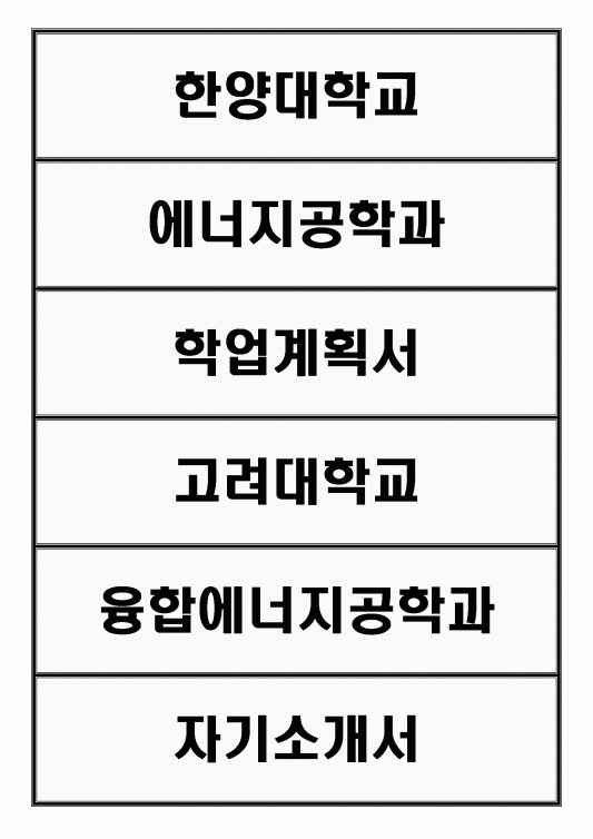 [한양대학교 에너지공학과 학업계획서] 고려대학교 융합에너지 공학과 자기소개서