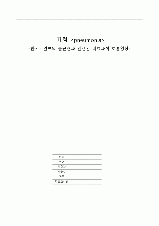 [성인간호학실습] 폐렴 case 간호진단 5개(맵핑), 간호과정 1개(이론적근거,참고자료,꼼꼼)