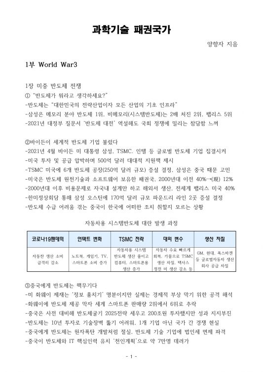 과학기술패권국가 요약