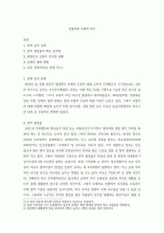 징병제와 모병제의 사이