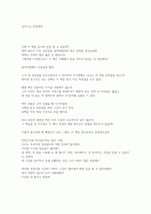 글쓰기로 부업하라 독후감
