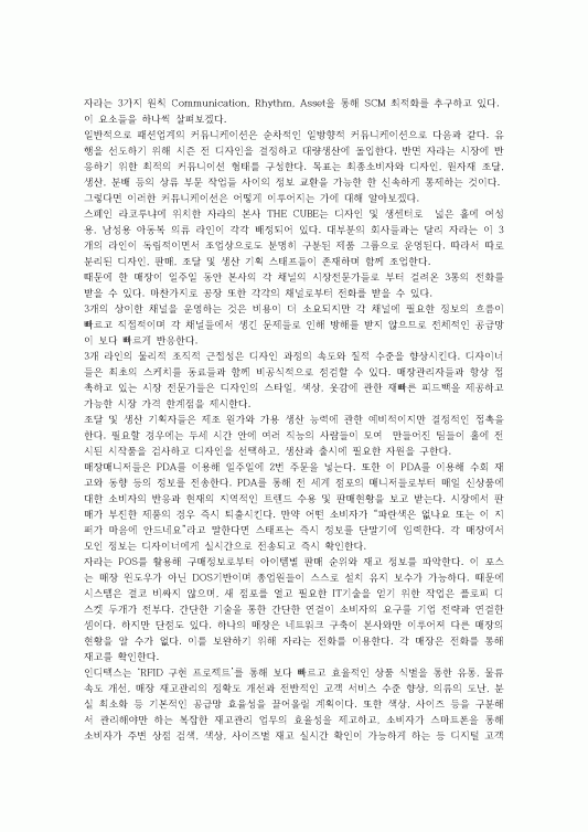 ZARA 자라 SCM (공급사슬관리) 도입사례 분석과 ZARA SCM 문제점 분석과 전망 - ZARA SCM 사례연구 보고서