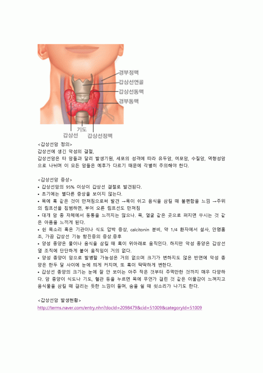 갑상선암[Thyroid cancer] 문헌고찰/갑상선암 간호