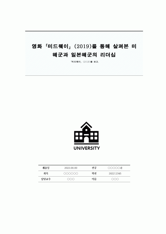 영화미드웨이(2019)와 리더십
