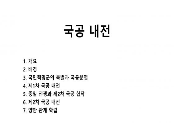 국공 내전 레포트 자료