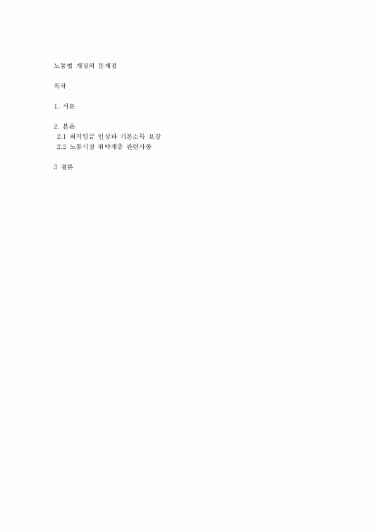 [사회복지법제] 노동법 개정의 문제점