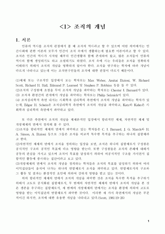 조직론 연구보고서