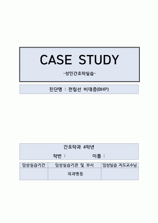 성인_ 전립선 비대증 PBL 간호진단