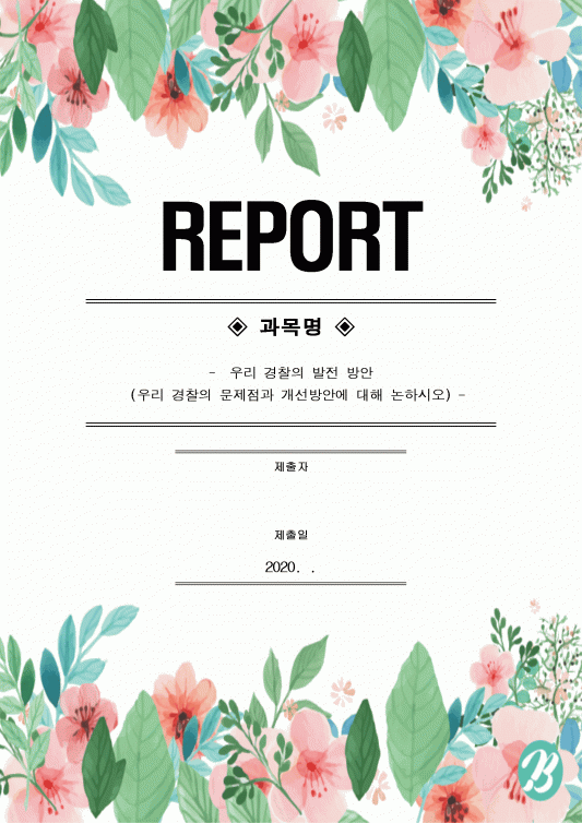 우리 경찰의 발전 방안_우리 경찰의 문제점과 개선방안에 대해 논하시오.
