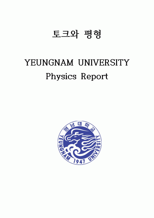 토크와 평형 레포트 자료