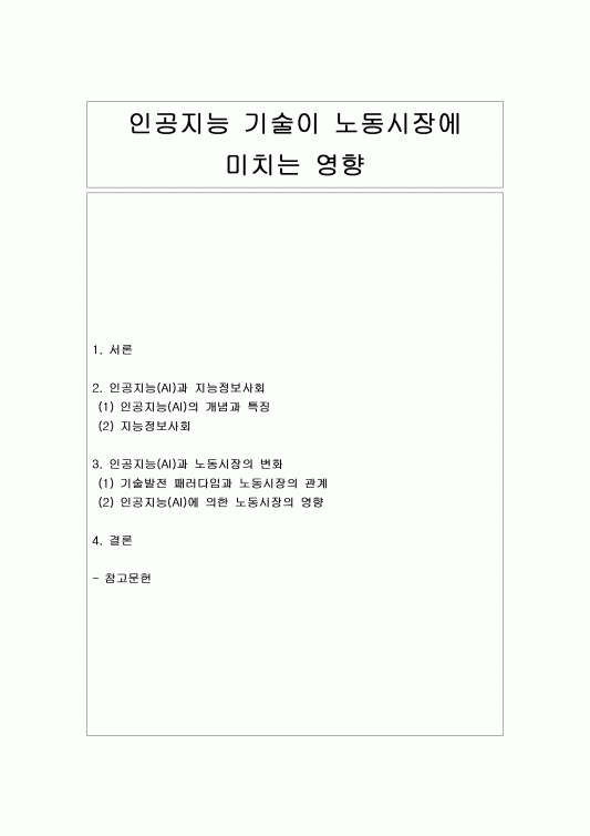 인공지능 기술이 노동시장에 미치는 영향