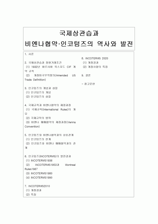 [무역법규] 국제상관습과 비엔나협약-인코텀즈의 역사와 발전