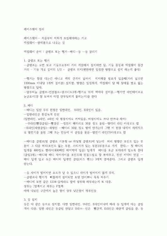 레이스웨이 간단 요약
