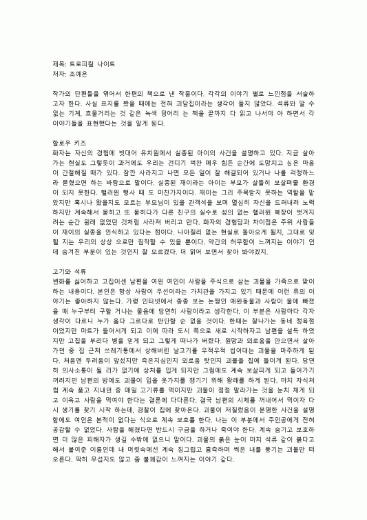 독후감 - 트로피컬 나이트