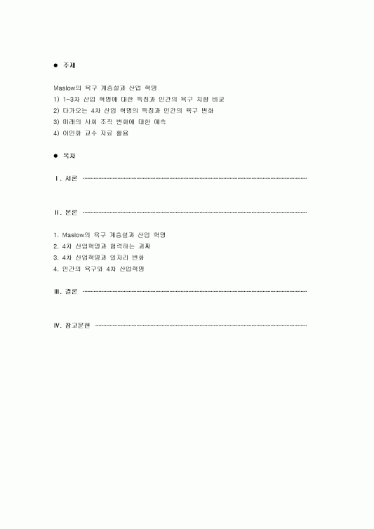 Maslow의 욕구 계층설과 산업 혁명 _ 조직행동론