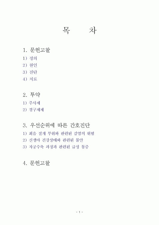 모성 실습 PPROM 만삭전 조기양수파수 케이스 사례 연구 보고서
