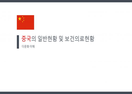 [간호학과] 중국의 일반현황 및 보건의료현황 PPT