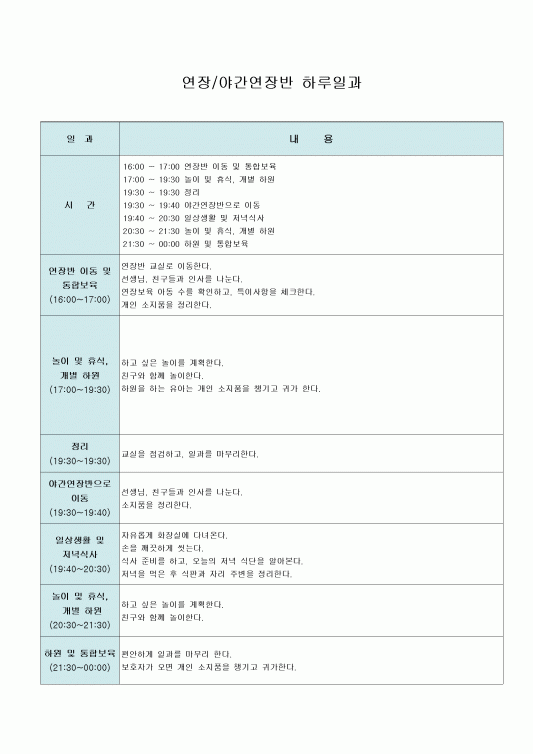 어린이집 시간연장 보육일지 23년7월-생활주제-여름