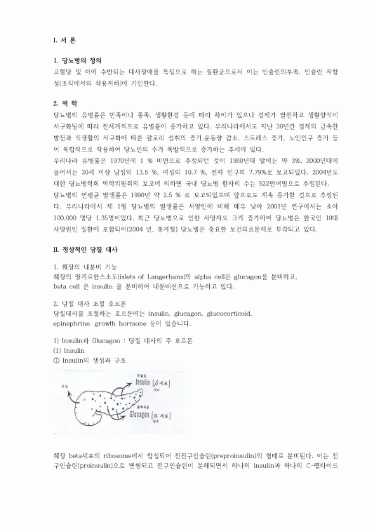 당뇨병 연구 레포트 자료