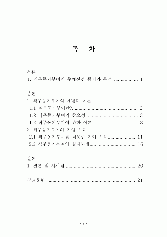 산업심리학 - 직무동기부여