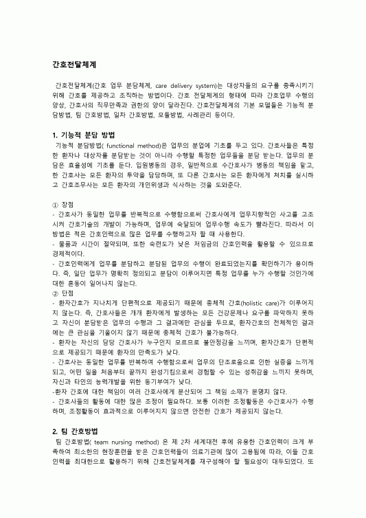 간호전달체계