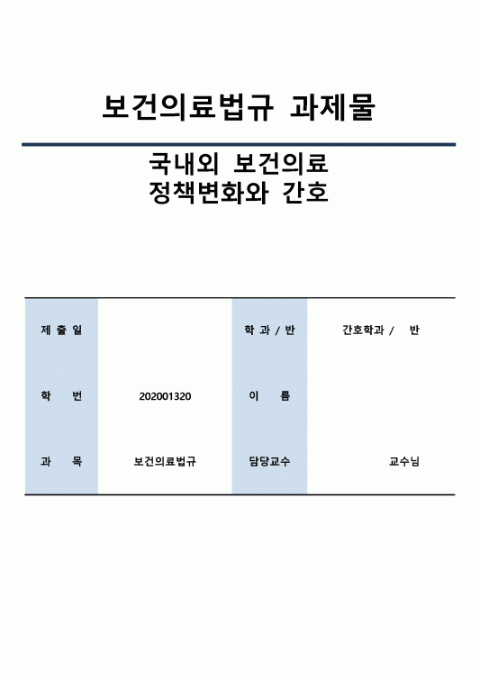 [보건의료법규/과제] 국내외 보건의료 정책변화와 간호 - 비만예방 정책을 중심으로.