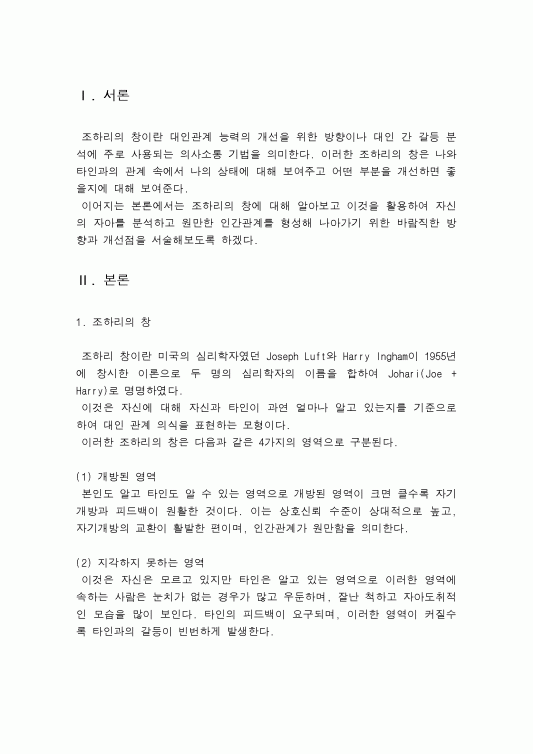 인간관계론 레포트 자료