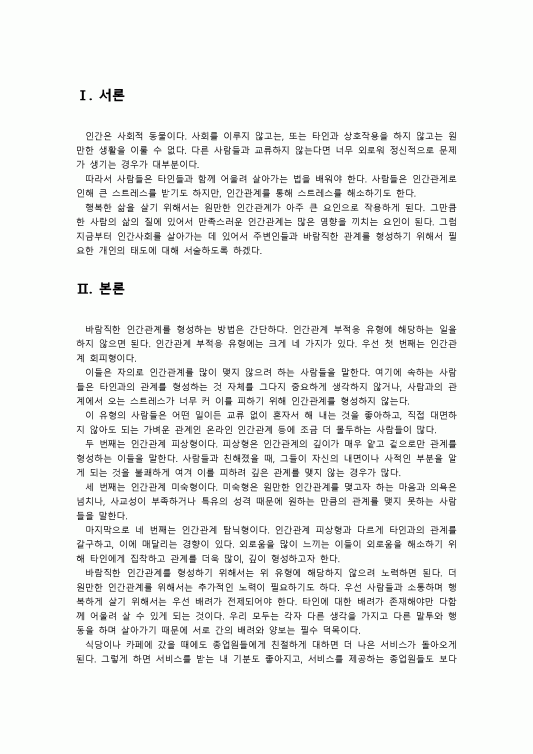 인간관계론 레포트 자료