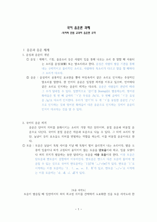 독서와문법(음운편) 요약 정리하였습니다.