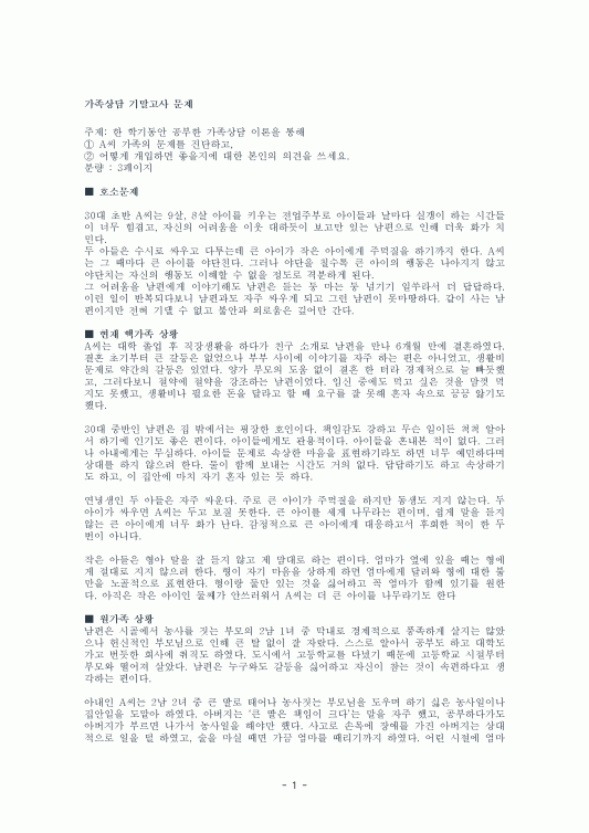 가족상담이론사례