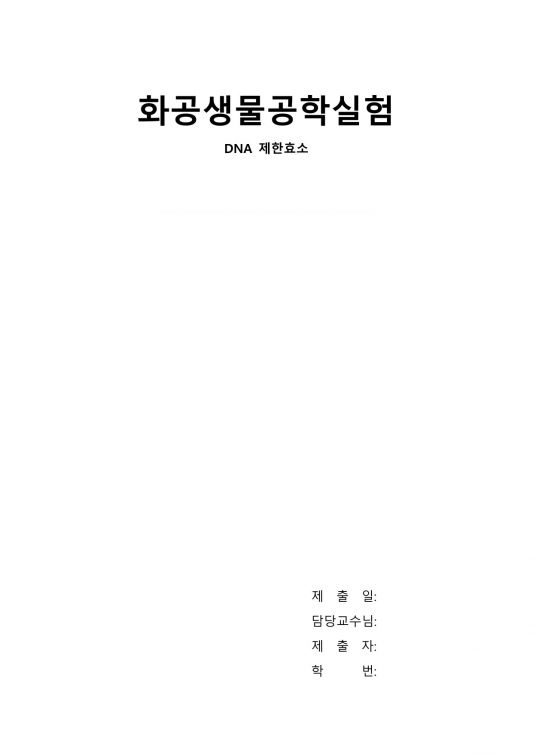 DNA 제한효소 실험결과 레포트