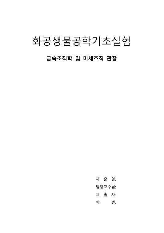 금속조직학 및 미세조직 관찰 실험 결과 레포트