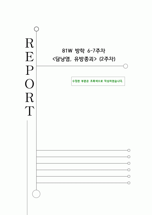 간호과정보고서_담낭염,유방종괴_진단5개