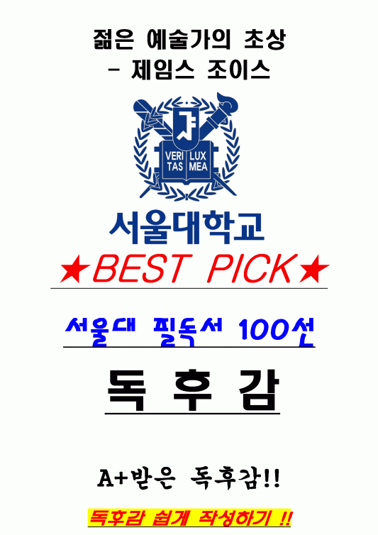젊은 예술가의 초상 독후감[서울대 필독서 100선]