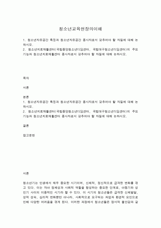 청소년교육현장의이해