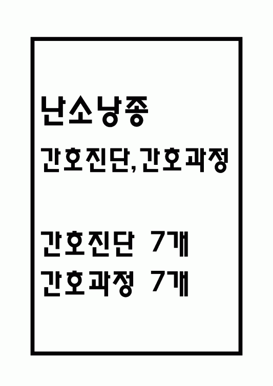 [난소낭종 간호진단] 난소낭종 간호진단 간호과정 케이스 (난소낭종 간호진단7개,간호과정7개)
