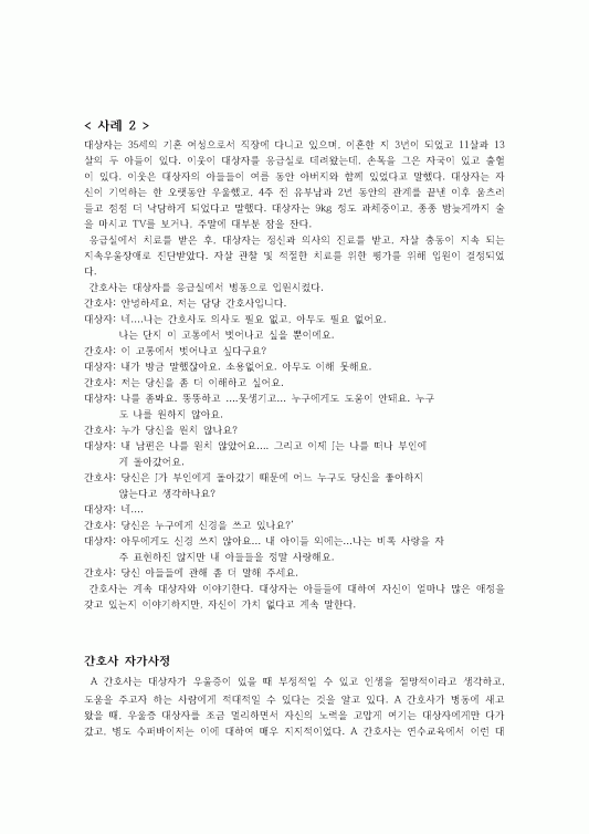정신간호학 케이스