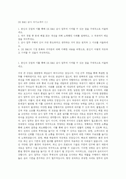 SK E&S 감사 자기소개서 (1)