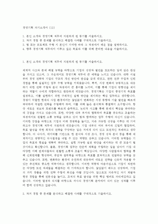 경영기획 자기소개서 (12)