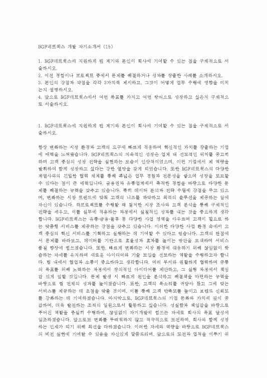 BGF네트웍스 개발 자기소개서 (15)