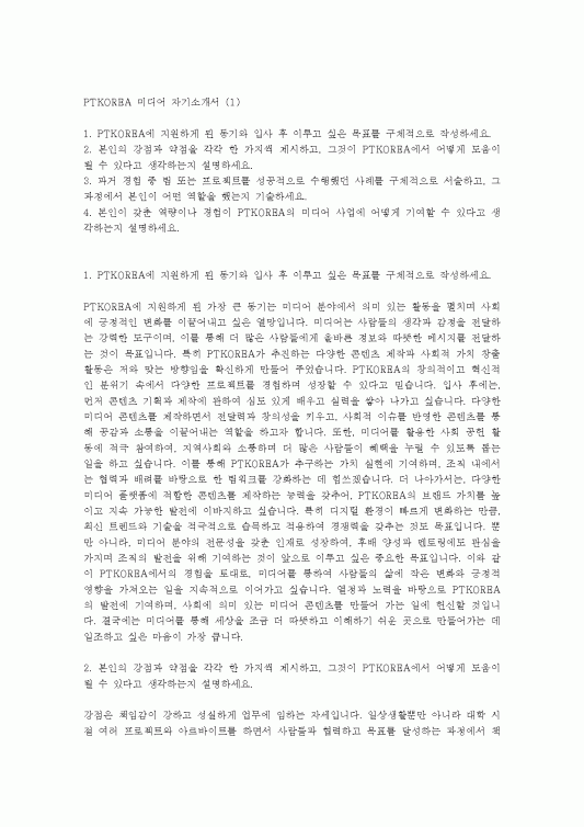PTKOREA 미디어 자기소개서 (1)