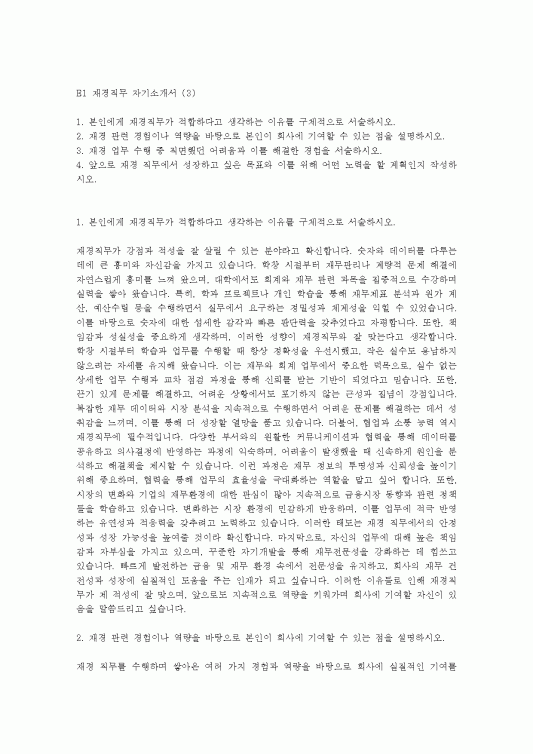 E1 재경직무 자기소개서 (3)