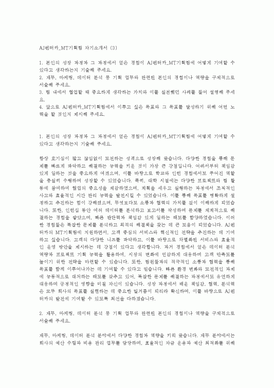 AJ렌터카_MT기획팀 자기소개서 (3)