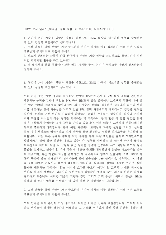 BMW 공식 딜러사_내쇼날-평택 지점-테크니션(TE) 자기소개서 (3)