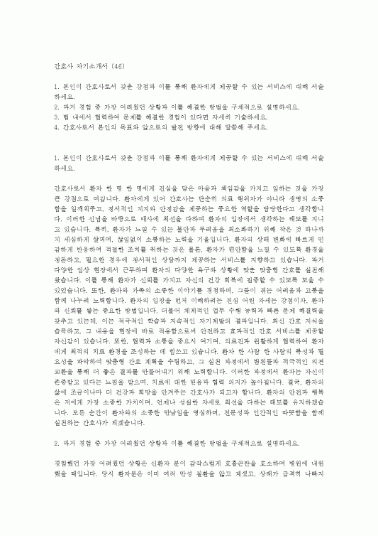 간호사 자기소개서 (46)