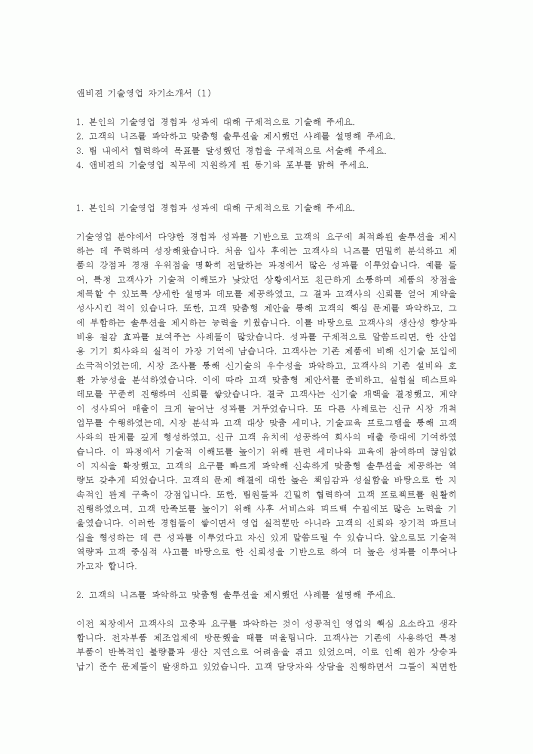 앤비젼 기술영업 자기소개서 (1)