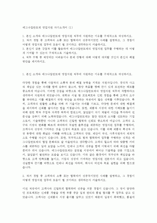 매그나칩반도체 영업지원 자기소개서 (1)