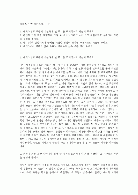 세메스 S W 자기소개서 (1)