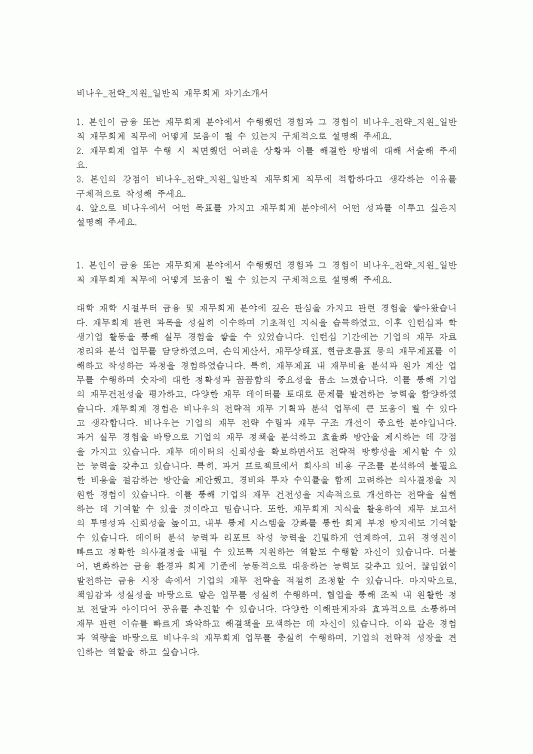 비나우_전략_지원_일반직 재무회계 자기소개서