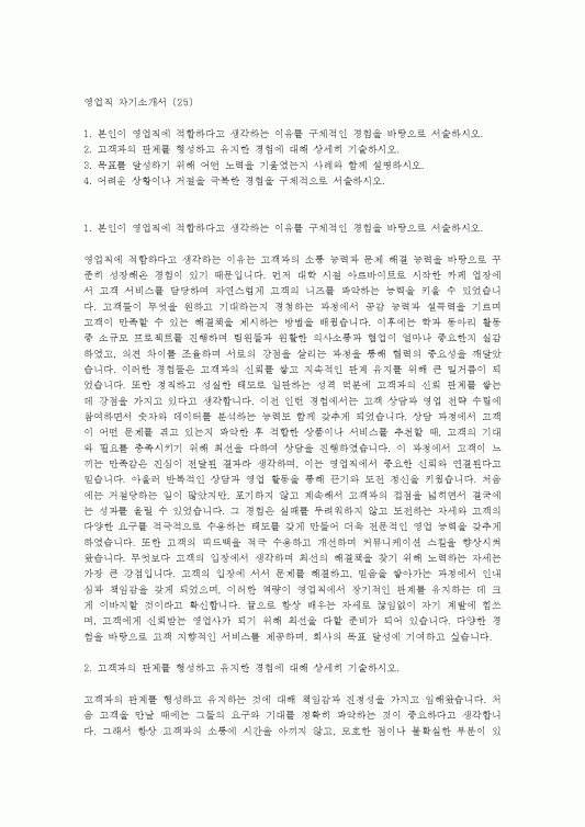 영업직 자기소개서 (25)
